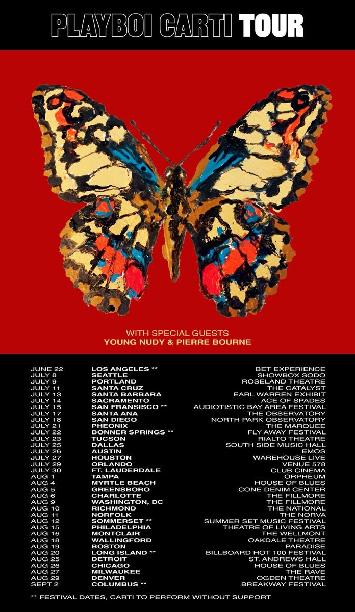 Playboi Carti Announces 35 Date Nationwide Tour With Pierre Bourne And Young Nudy Elevator